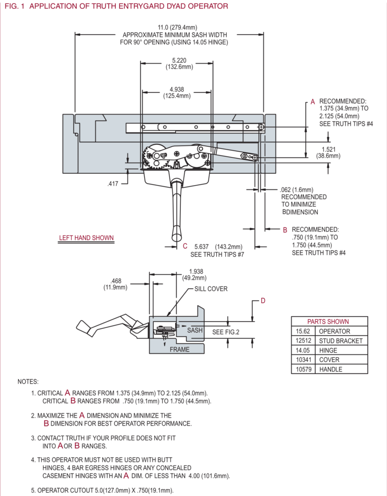 Split Arm Operator 'Entrygard Dyad' Clip Top (Truth Hardware 15.111.02) RIGHT HAND ...