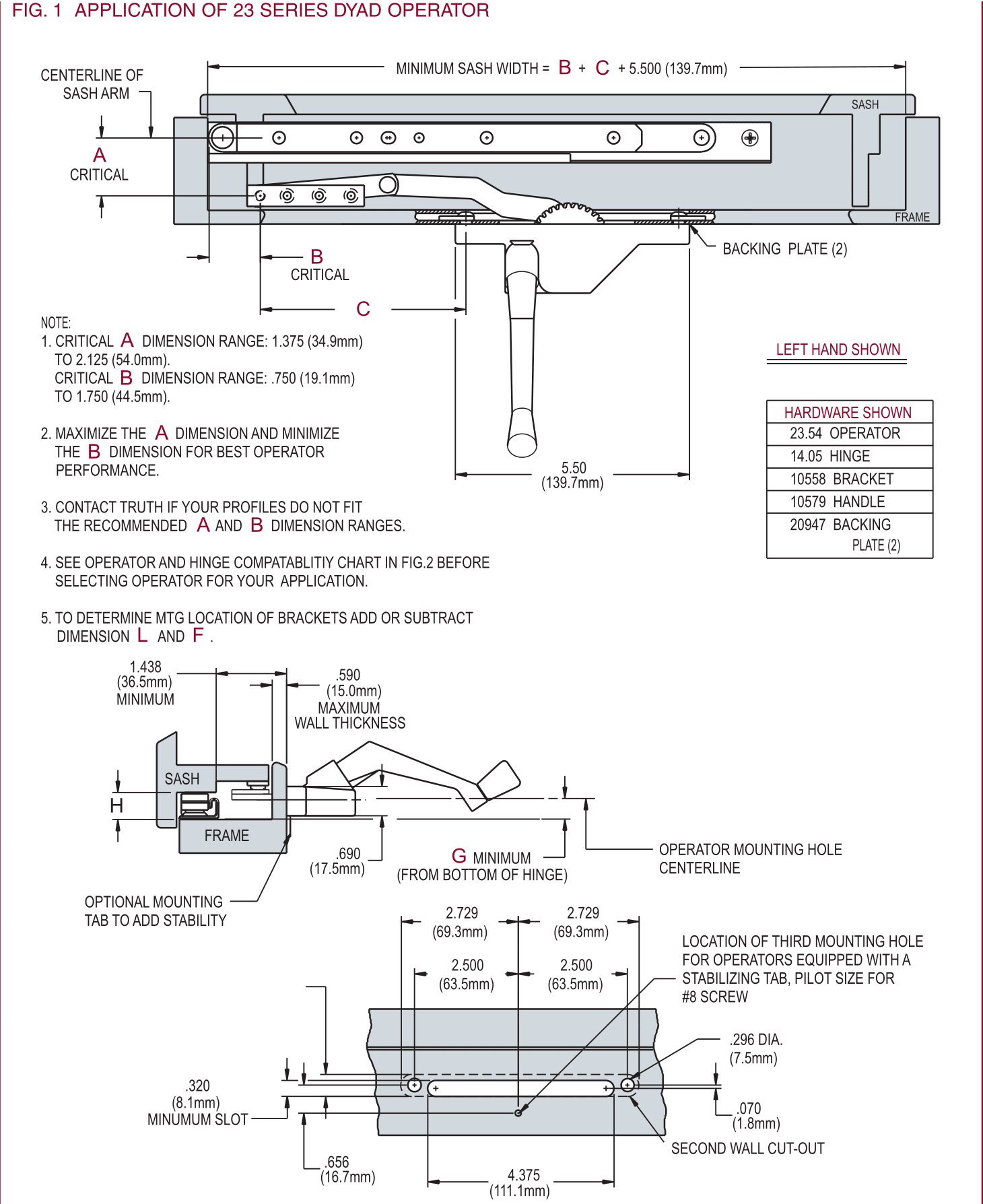 Split Arm Casement Window Operator Dyad 5'' ARM (Truth Hardware 23.461. ...
